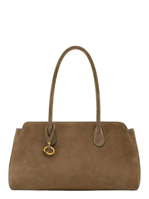 Oscar De La Renta The Aster Suede Bag - Beige