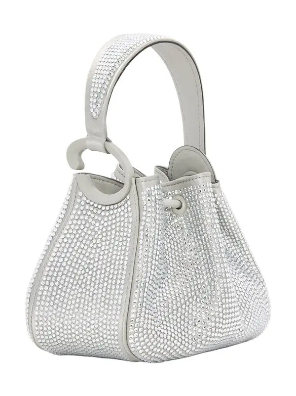 Oscar De La Renta Nano Crystal Pavé O Handle Bag - Silver