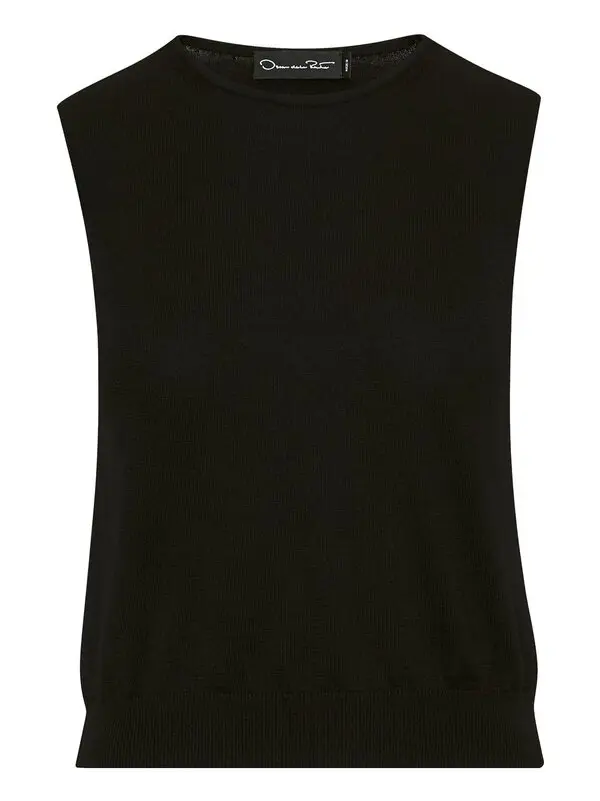 Oscar De La Renta Wool-blend Tank - Black