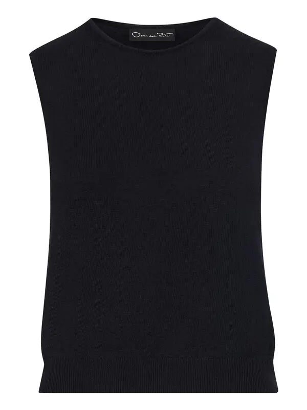 Oscar De La Renta Wool-blend Tank - Blue