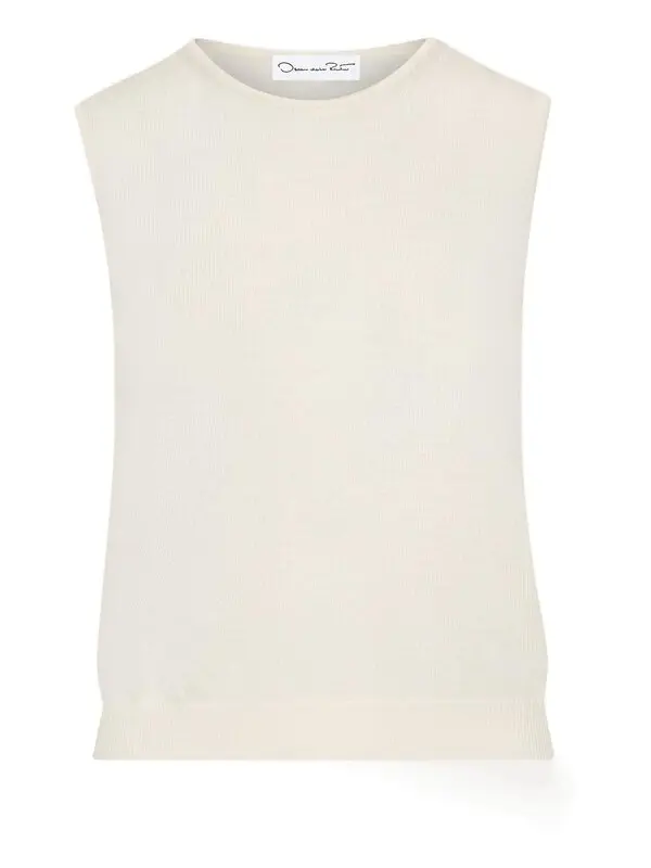 Oscar De La Renta Wool-blend Tank - White
