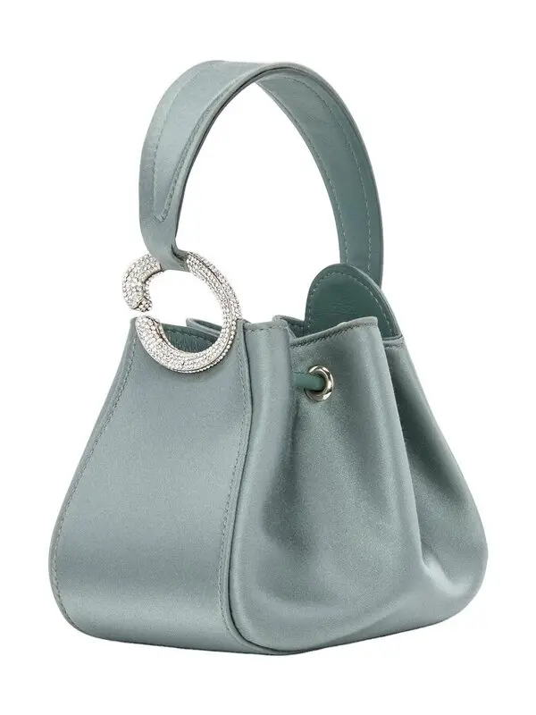 Oscar De La Renta Crystal Pavé Nano O Handle Bag - Grey