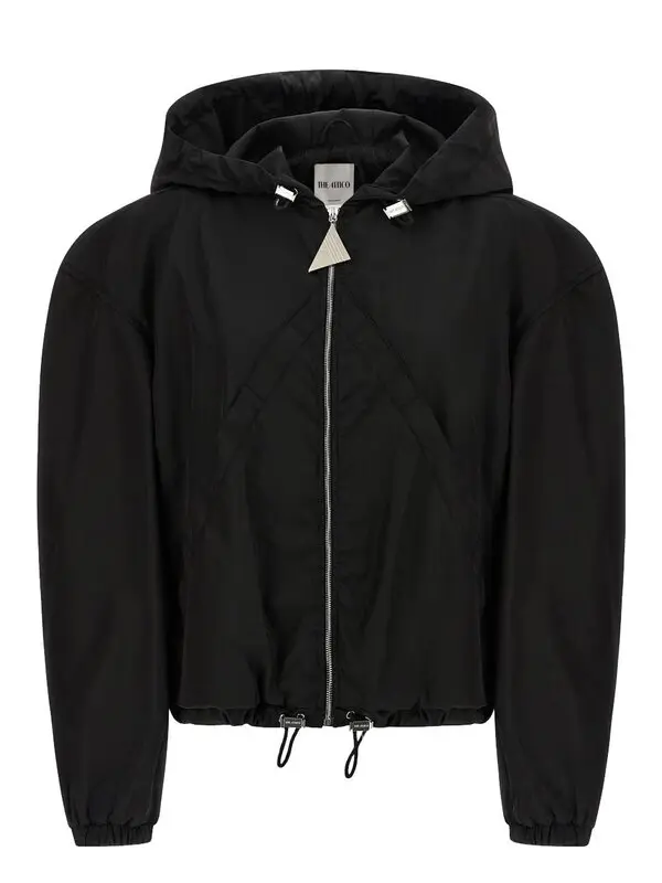 Attico Maxi Hooded Bomber Jacket - Black