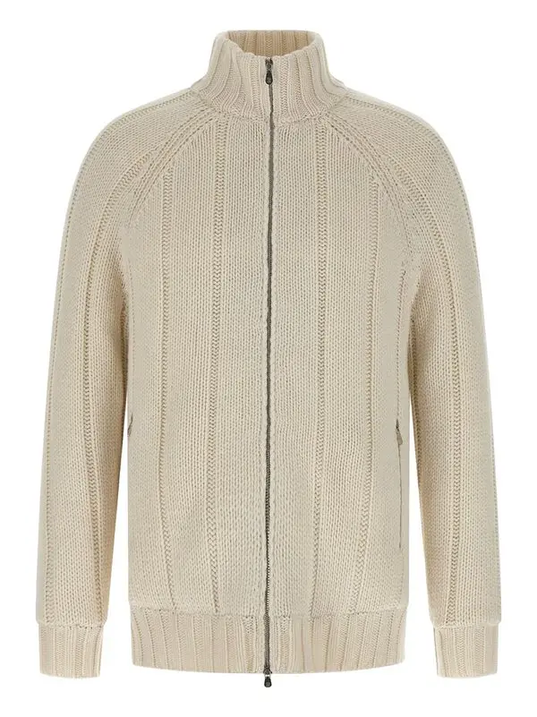 Brunello Cucinelli Knitted Down Jacket - Beige