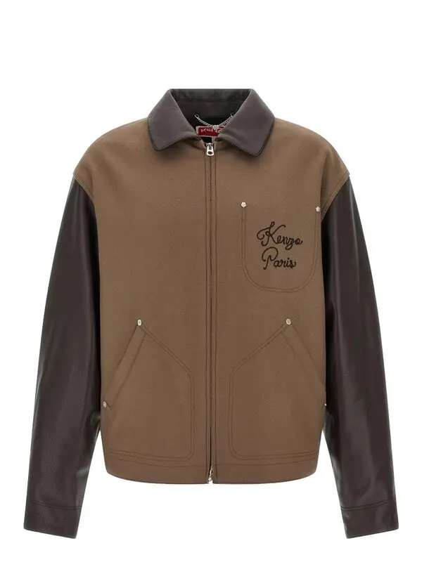 Kenzo Chainstitch Wool Jacket - Brown