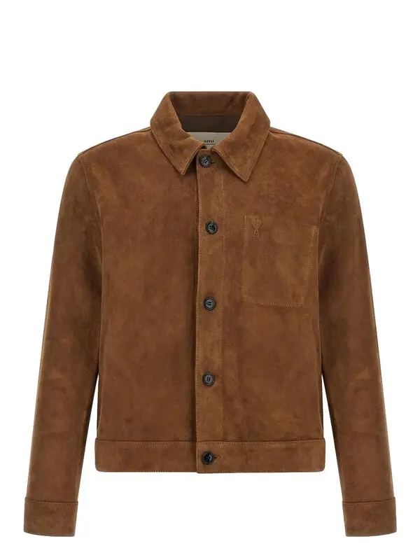 Ami Suede Shirt Jacket - Brown