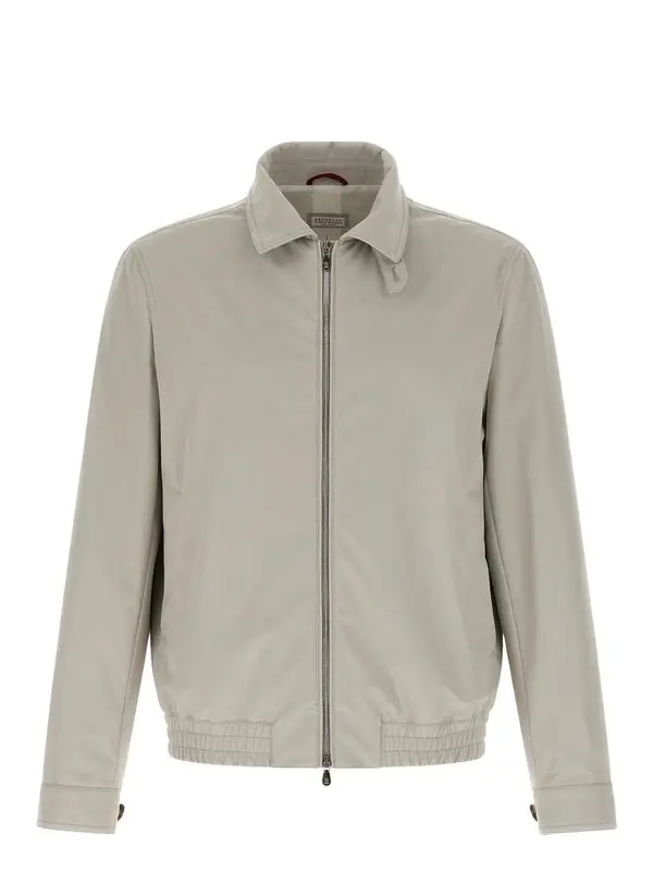 Brunello Cucinelli Nylon Bomber Jacket - Gray
