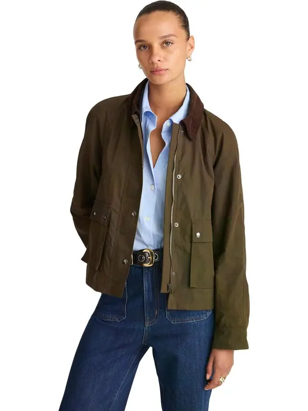 Madewell Waxed Zip-front Jacket - Trench Green