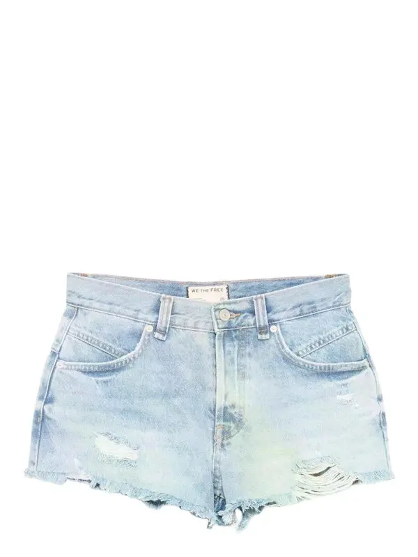 Free People Now Or Never Denim Shorts - Blue
