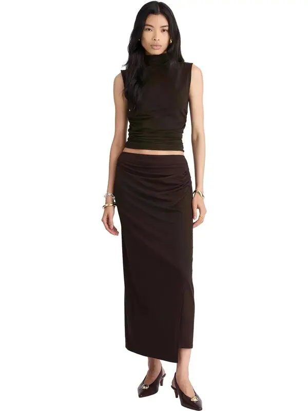 Madewell Ruched Maxi Skirt - Molasses
