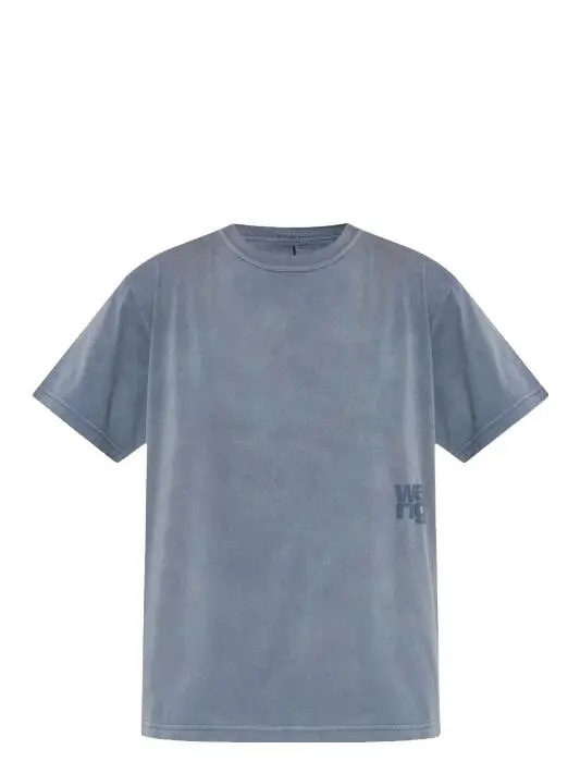 Alexander Wang Essential Jersey Puff Logo Short Sleeve T-shirt - Washed Blue Ink