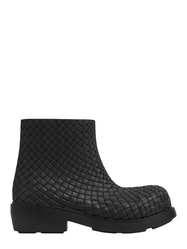 Bottega Veneta Intrecciato Fireman Boots - Black