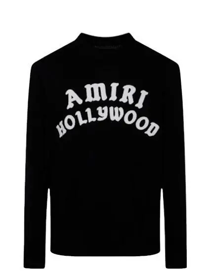 Amiri Hollywood Knit Crewneck Sweatshirt - Black