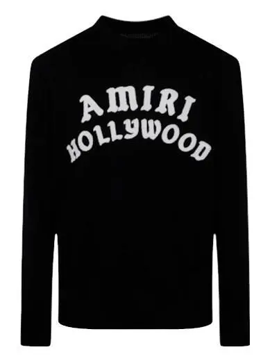 Amiri Hollywood Knit Crewneck Sweatshirt - Black