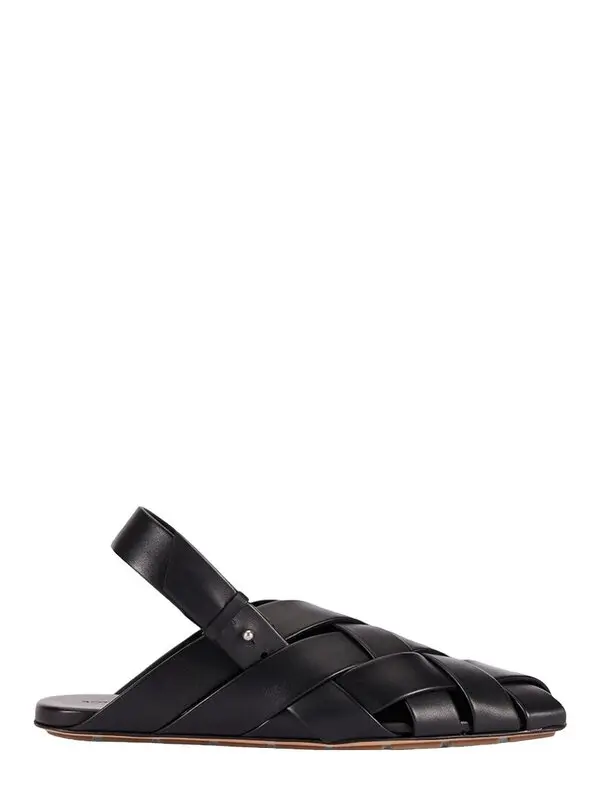 Bottega Veneta Alfie Intreccio Leather Slipper - Black