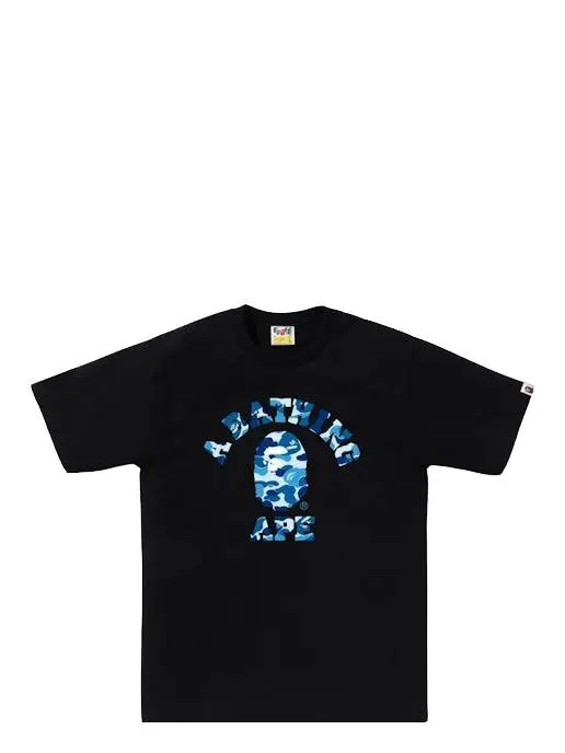 A BATHING APE Abc Camo College Tee Shirt - Black/blue