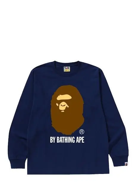 A BATHING APE By Bathing Ape Long Sleeve Tee Shirt - Navy Blue