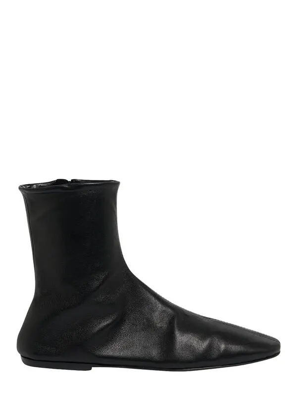 Dries Van Noten Leather Sock Booties - Black