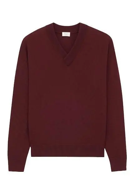 Saint Laurent V-neck Pullover Sweater - Bordeaux