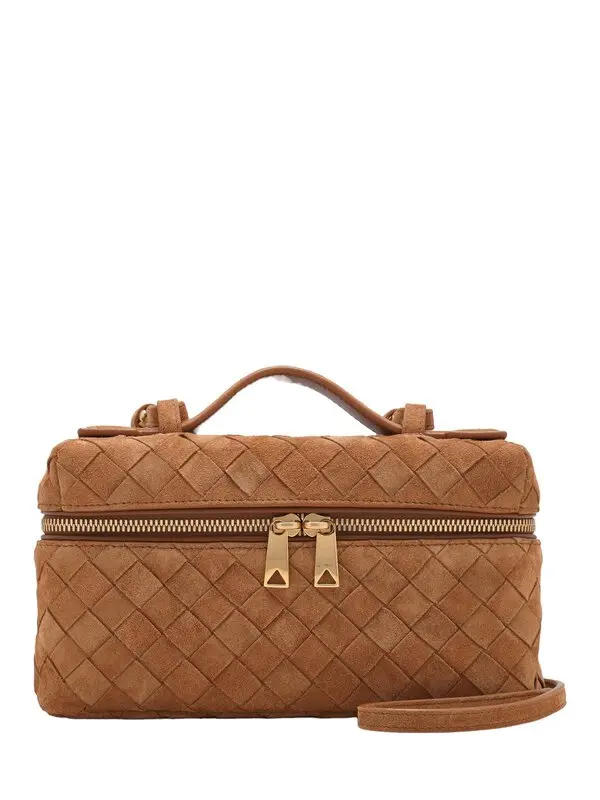 Bottega Veneta Intrecciato Suede Bang Bang Bag - Tan
