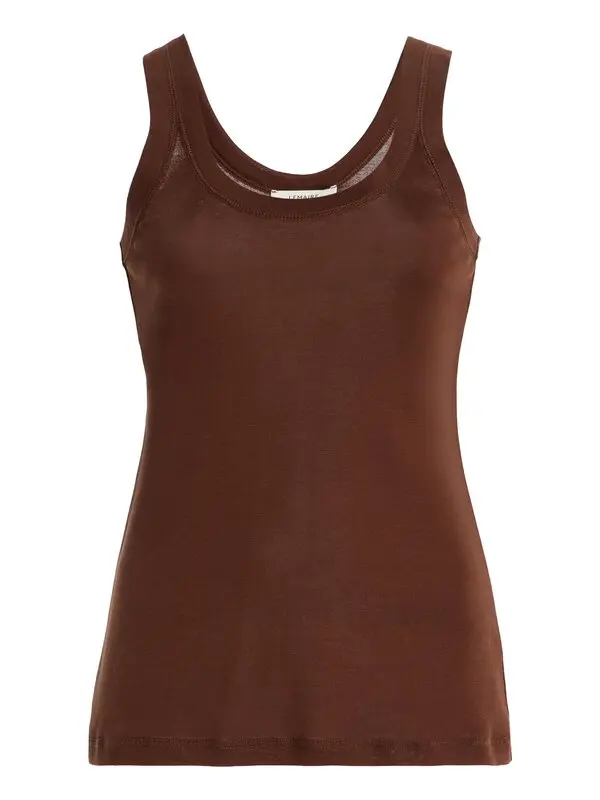 LEMAIRE Ribbed Tank Top - Brown