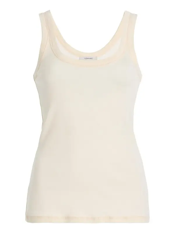 LEMAIRE Ribbed Tank Top - Ivory