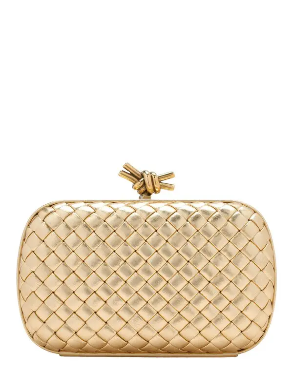 Bottega Veneta Knot Intrecciato Minaudiere - Gold