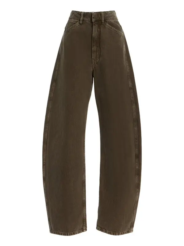 LEMAIRE High-rise Curved Pants - Green