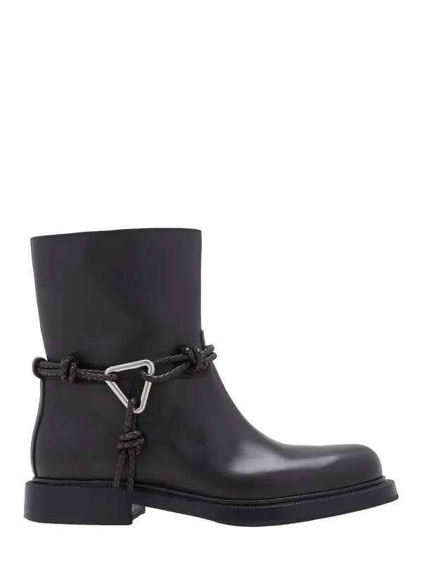 Bottega Veneta James Leather Ankle Boots - Black
