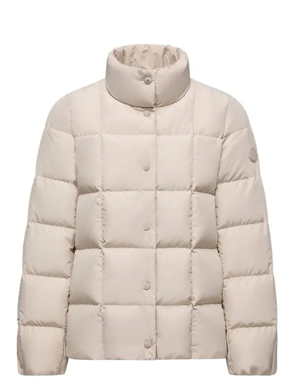 Moncler Square-quilted Down Jacket - Beige
