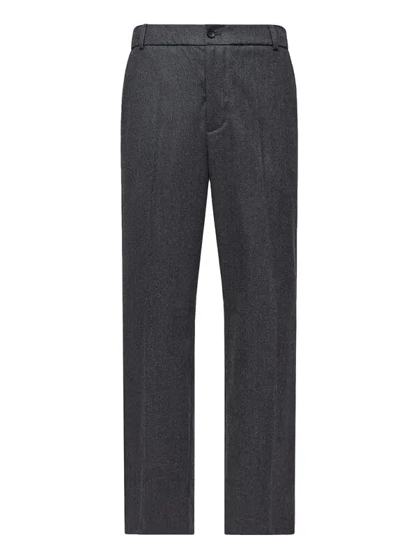 Moncler Wool Flannel Tailored Trousers - Grey