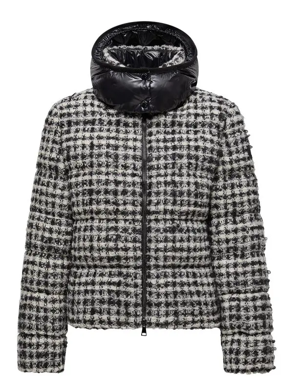 Moncler Andronne Tweed Hooded Down Jacket - Multicolor