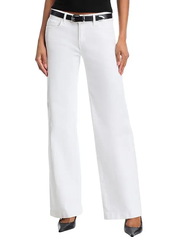 L'Agence Joanne Low Rise Wide Leg Jeans - Blanc