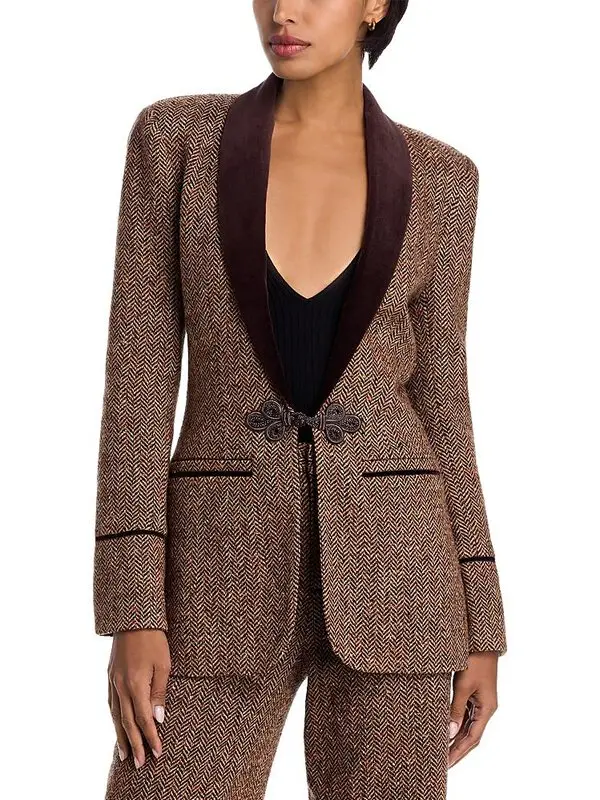L'Agence Gable Blazer - Brown Herringbone