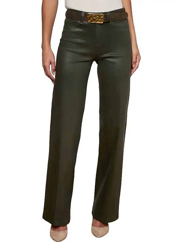 L'Agence Scottie High-rise Wide-leg Jeans - Deep Olive