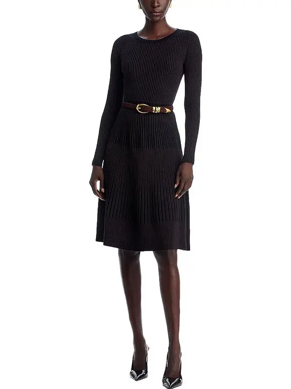 T Tahari Flare Hem Dress -exclusive - Black/espresso Bean