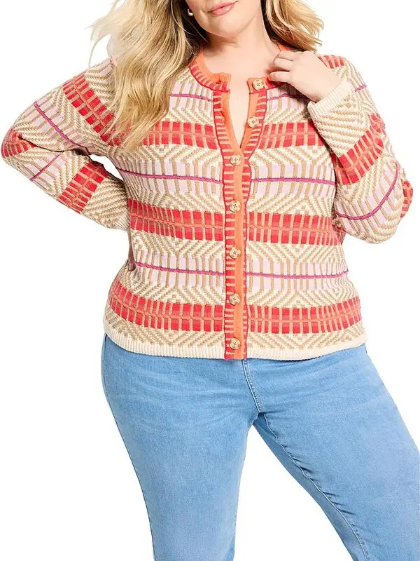 NIC+ZOE Energizer Cardigan - Red Multi