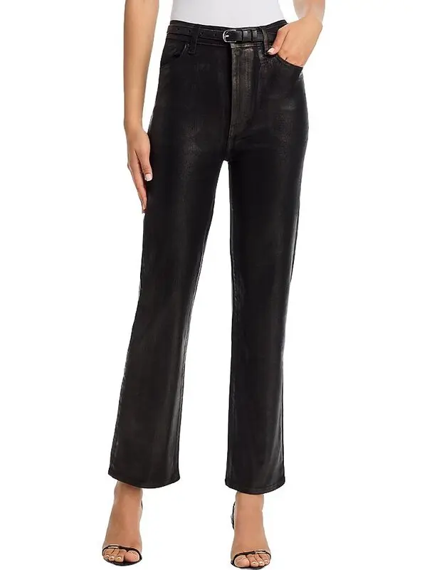 FRAME Le Sleek Coated High Rise Straight Jeans - Mood Ring Coated