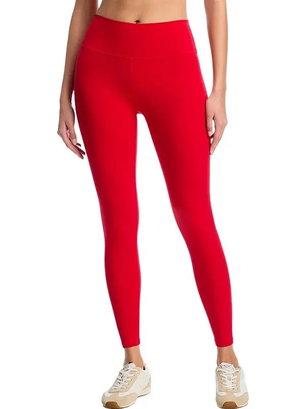 Aqua Athletics High Rise 7/8 Leggings Exclusive - Lipstick Red