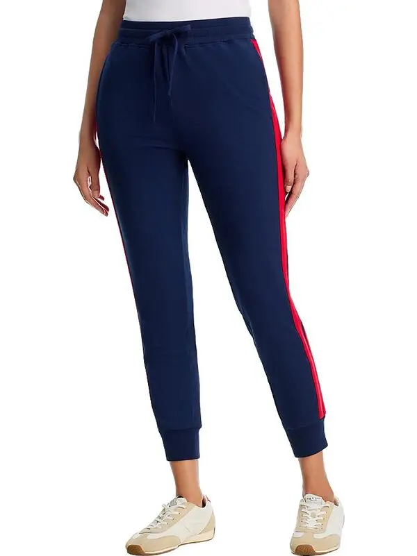 Aqua Racing Stripe Sweatpants - Navy