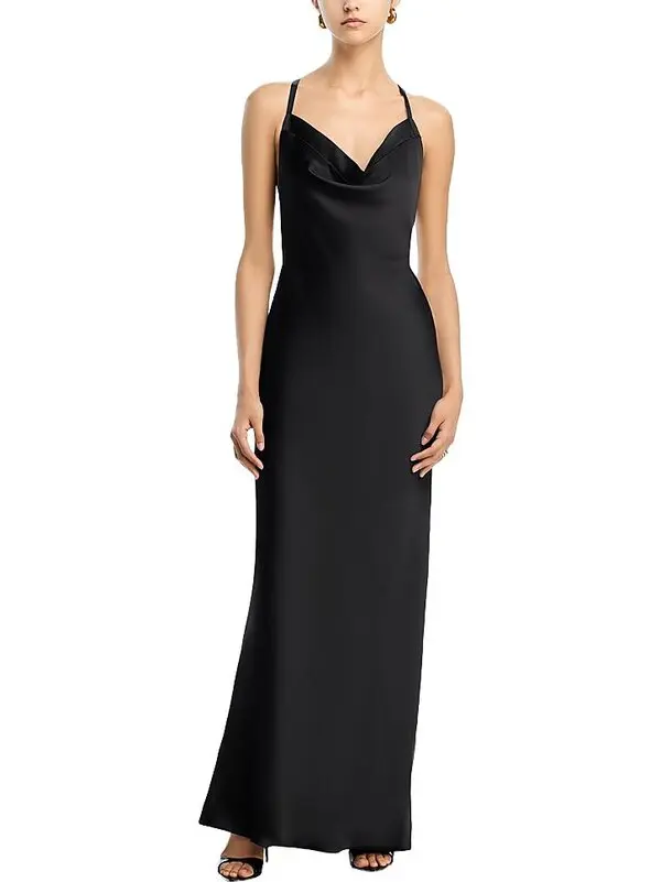 Norma Kamali Crossback Bias Gown - Black