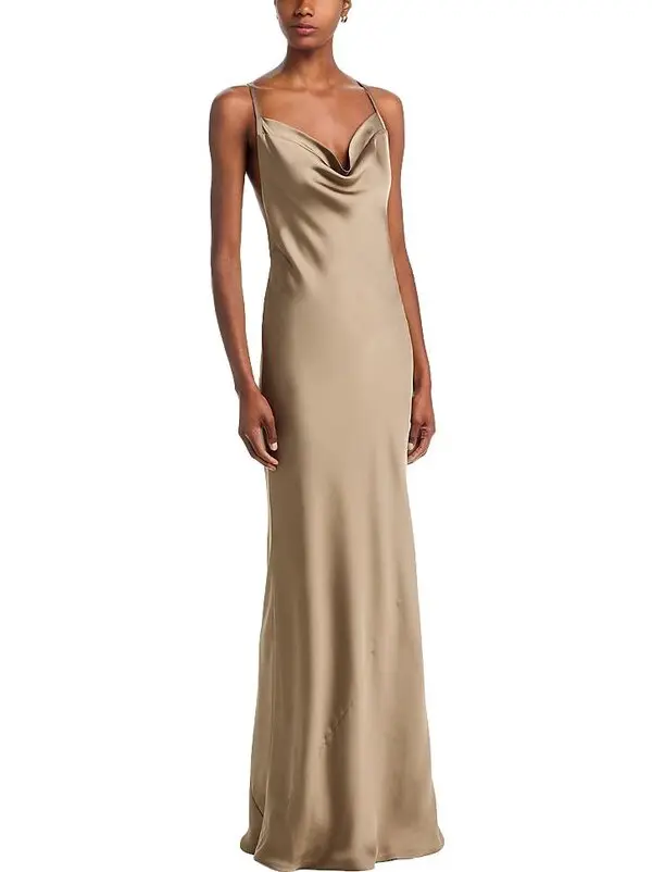 Norma Kamali Crossback Bias Gown - Elm