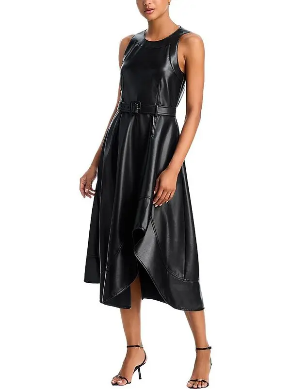 Cinq À Sept Zelda Faux Leather Dress - Black