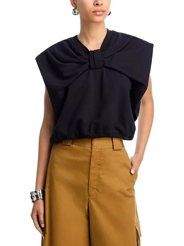 3.1 Phillip Lim Bow Drape Top - Black