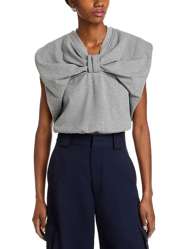 3.1 Phillip Lim Bow Drape Top - Grey Melange