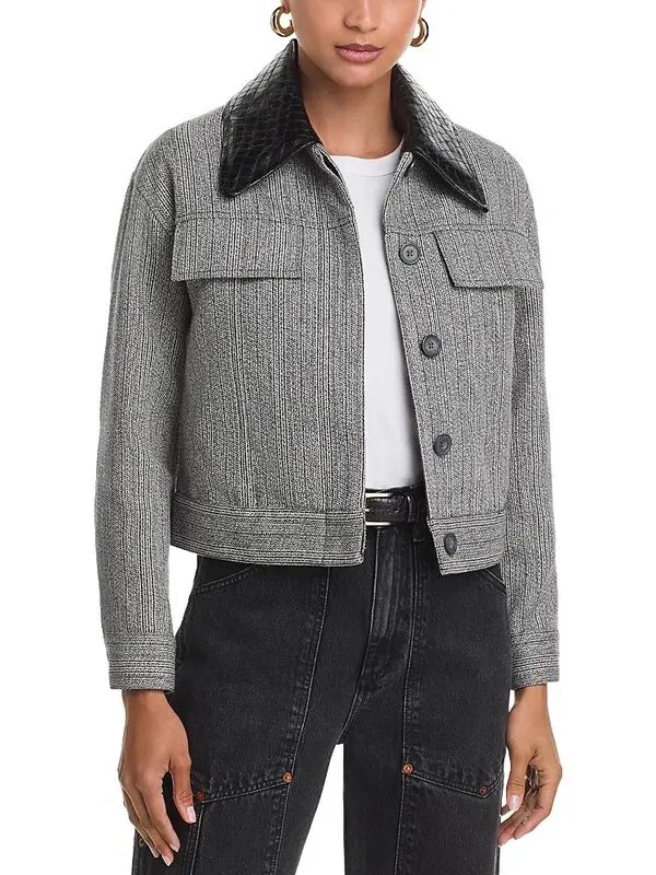 3.1 Phillip Lim Tailored Jacket With Combo Collar - Grey Multi