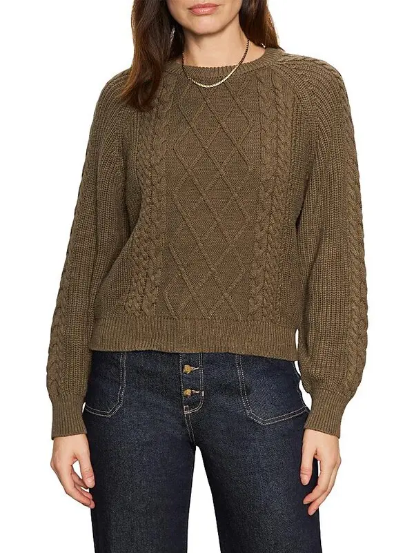 Sanctuary Nomad Cable Popover Sweater - Kalamata