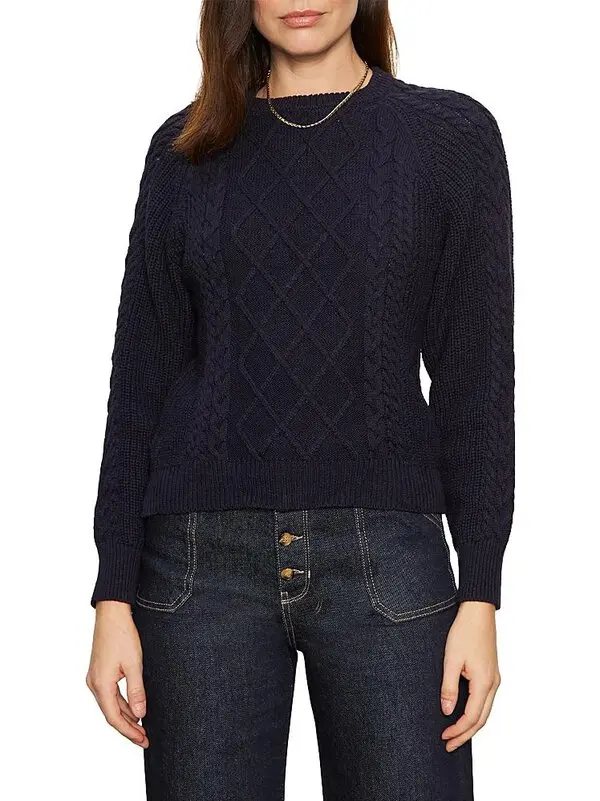 Sanctuary Nomad Cable Popover Sweater - Navy
