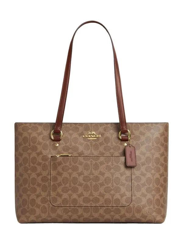 COACH OUTLET Coach Signature Canvas Station Tote Bag - Gold/tan/brown