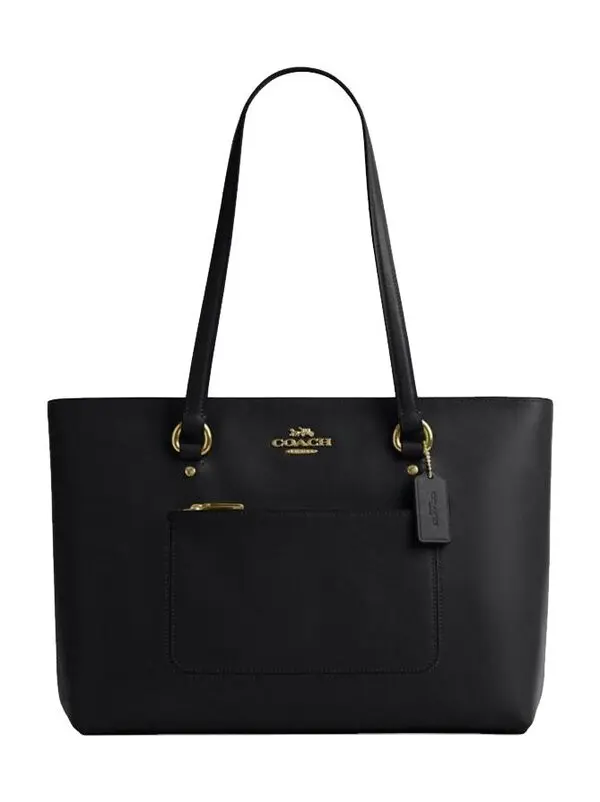 COACH Station Tote Bag - Crinkle Leather/gold/black